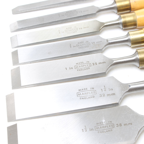 SOLD - 8x Old Marples Woodwork Chisels Set (Boxwood) – OldTools.co.uk