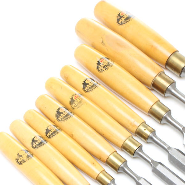 SOLD - 9x Old Marples Bevel Edge Chisels Set (Boxwood) – OldTools.co.uk