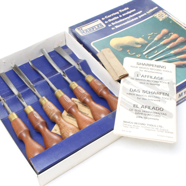 SOLD - Old Marples Wood Carving Tools Set No. M152 (Mahogany) – OldTools.co.uk