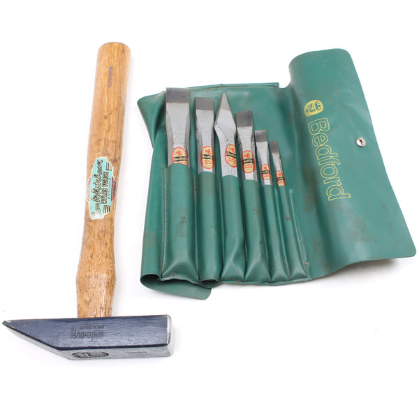 SOLD - Old Whitehouse Hammer + Bedford Stone Chisel Set (Hickory ...
