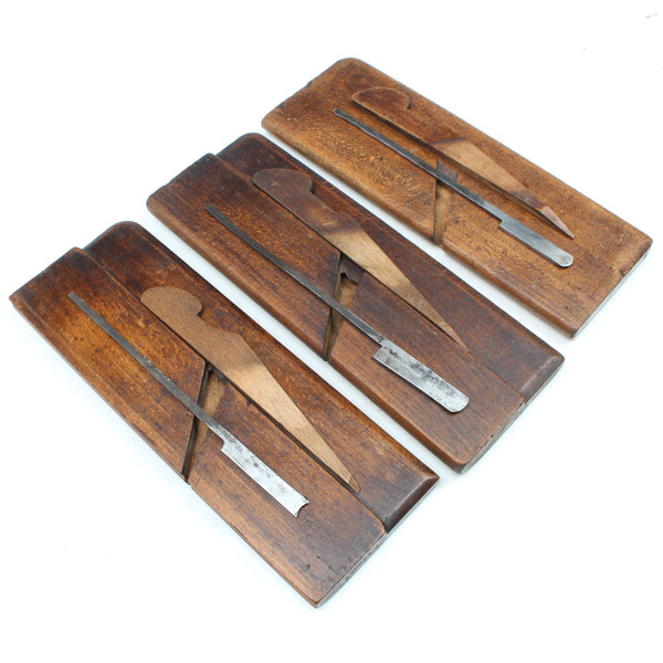 3x Hollow and Round Planes (Beech) – OldTools.co.uk