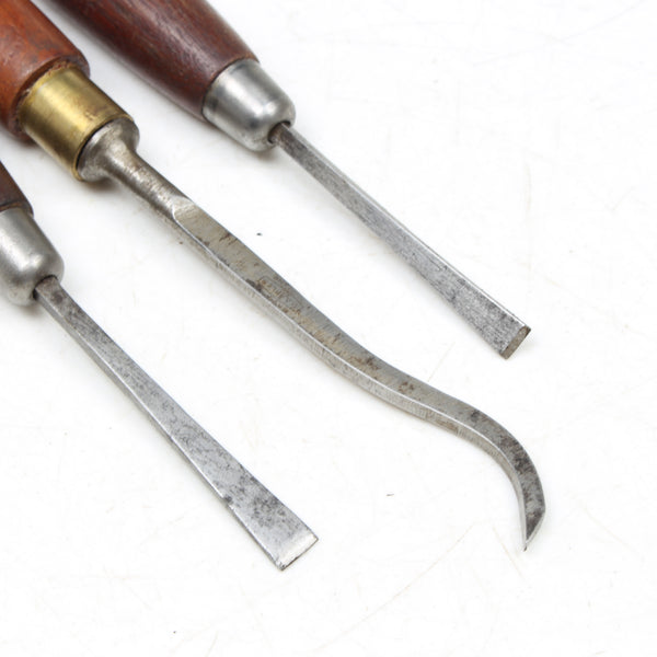 3x Marples Wood Carving Tools (Mahogany) – OldTools.co.uk