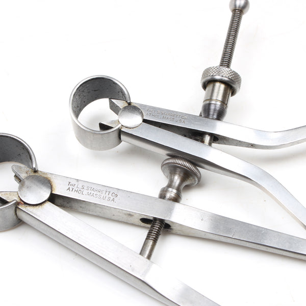 2x Old Starrett Spring Dividers 4" - 6" (USA) – OldTools.co.uk