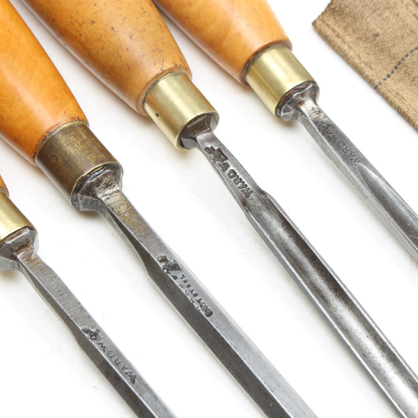 4x Old Ward Firmer Gouges & Bevel Edge Chisels (Boxwood) – OldTools.co.uk