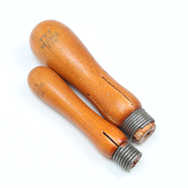 2x Disston File Handles (Beech) – OldTools.co.uk