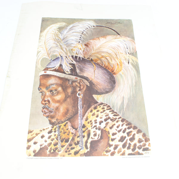 Old Joy Adamson Print Of African Tribes Person – OldTools.co.uk