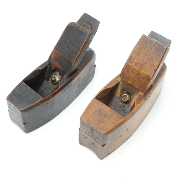 2x Old Varvill Wooden Nosing / Masting Planes (Beech) – OldTools.co.uk