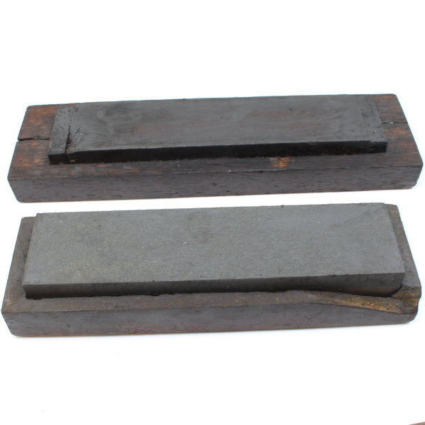 2x Boxed Oilstone Sharpening Stones & Slipstone (Mahogany, Oak ...