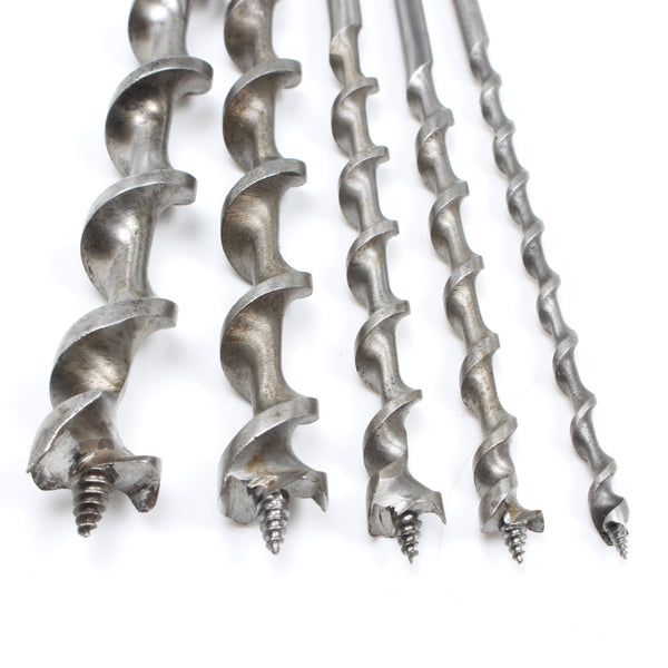 5x Ridgway Twist Auger Bits - 1/4" - 3/4" – OldTools.co.uk