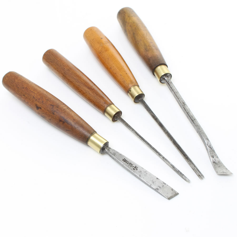 4x Addis Woodcarving Tools (Beech) – OldTools.co.uk