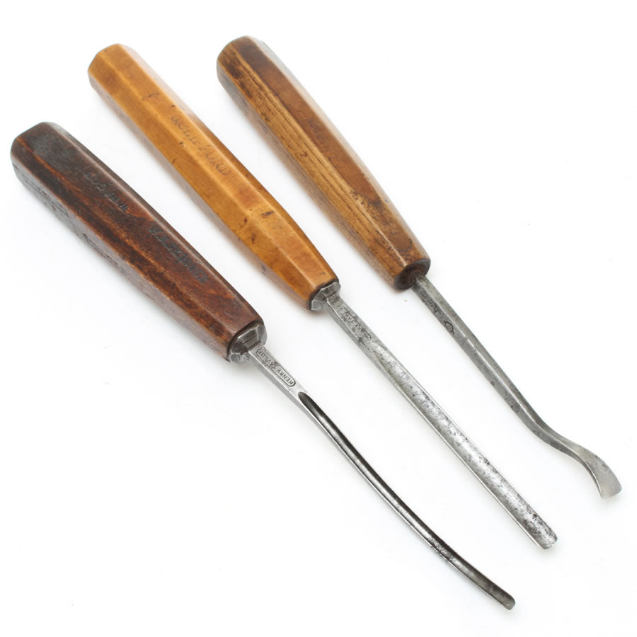 3 Vintage Henry Taylor Carving Tools – OldTools.co.uk