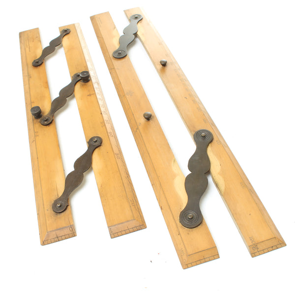 2x Captain Field's Parallel Rules (Boxwood) – OldTools.co.uk
