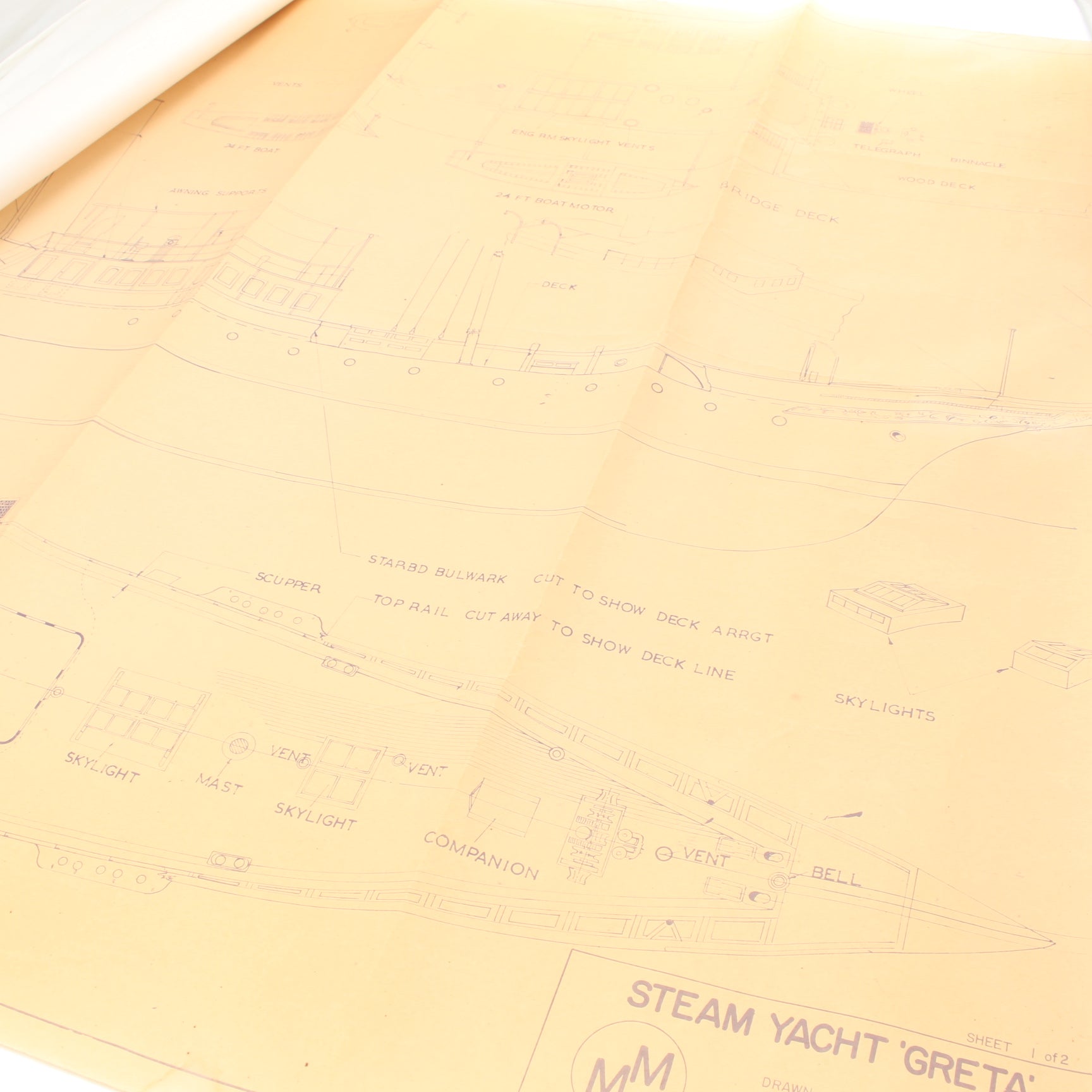 Old Large Scale Ship / Boat Plans – OldTools.co.uk