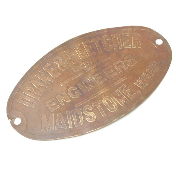 Old Drake and Fletcher Engineers, Maidstone Sign / Plaque – OldTools.co.uk