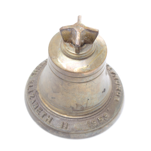 Old Brass Queen Elizabeth II Bell – OldTools.co.uk