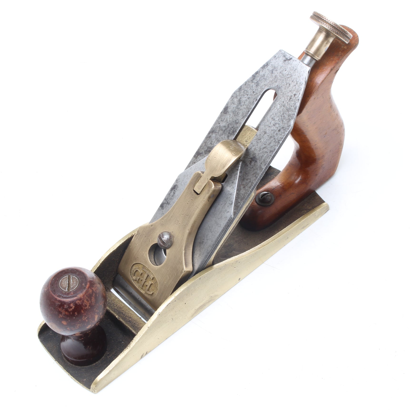 Old GTL Brass Smoothing Plane (Beech) – OldTools.co.uk