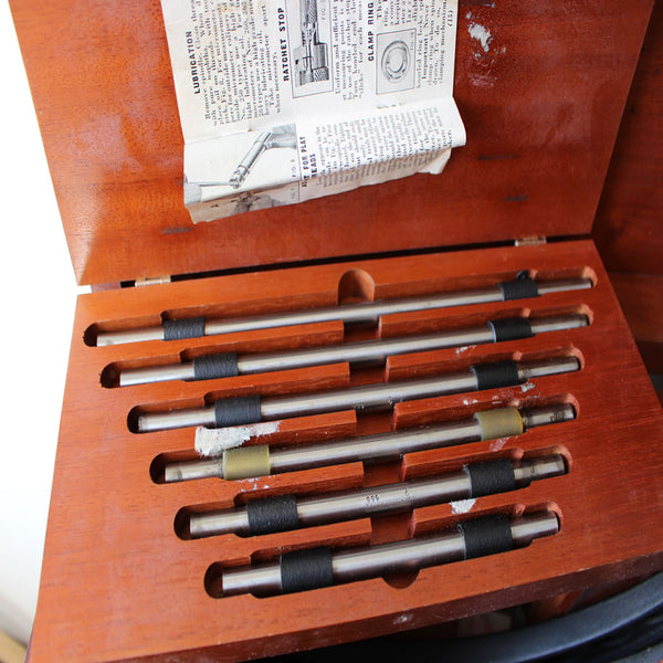 SOLD - Brown and Sharp Micrometer Set in Box + Depth Gauge – OldTools.co.uk